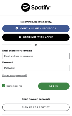 Facebook App Login Screen